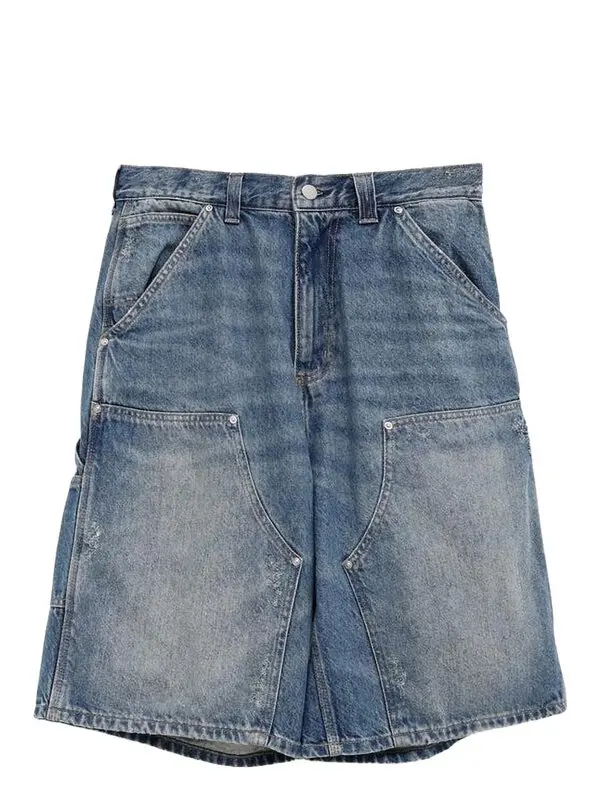 Carhartt Work In Progress Double Knee Denim Shorts - Blue