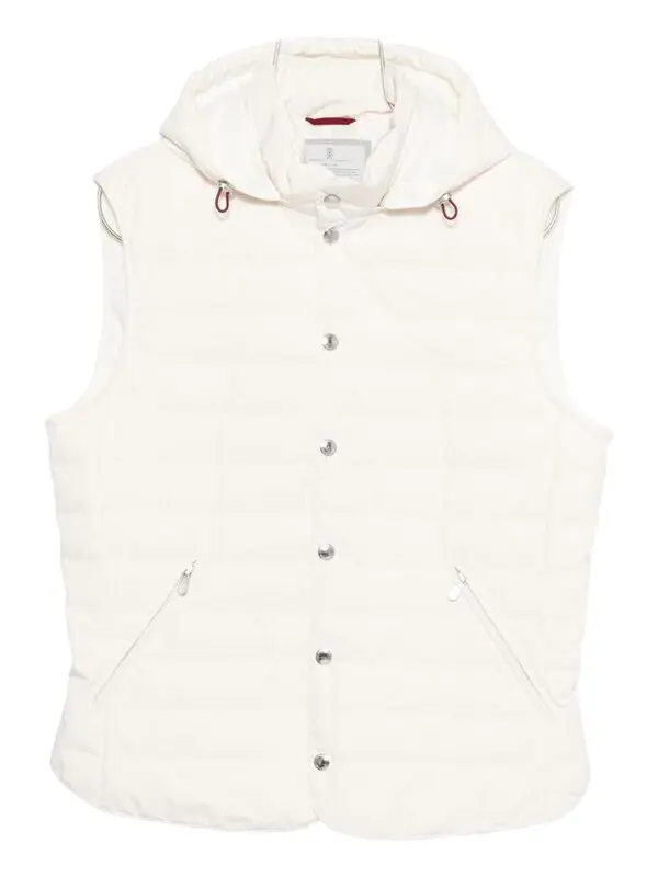 Brunello Cucinelli Hooded Down Vest - White