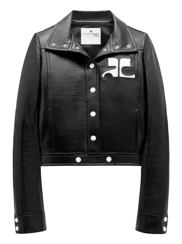 COURREGES Vinyl Biker Jacket - Black