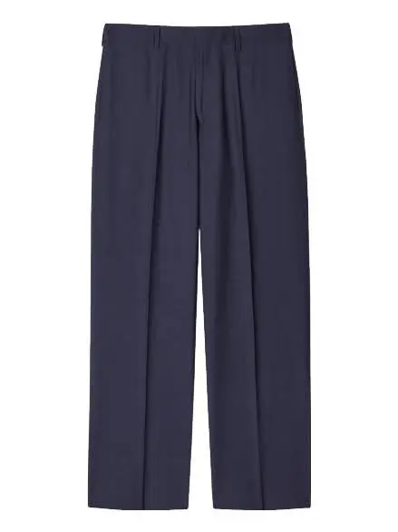 Paul Smith Straight-fit Wool And Linen-blend Trousers - Blue