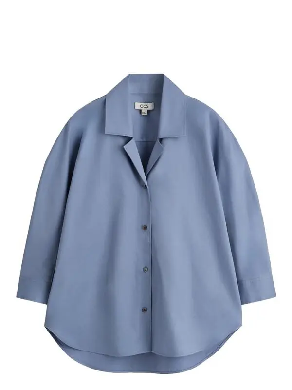 Cos Sculptural Cotton Shirt - Blue