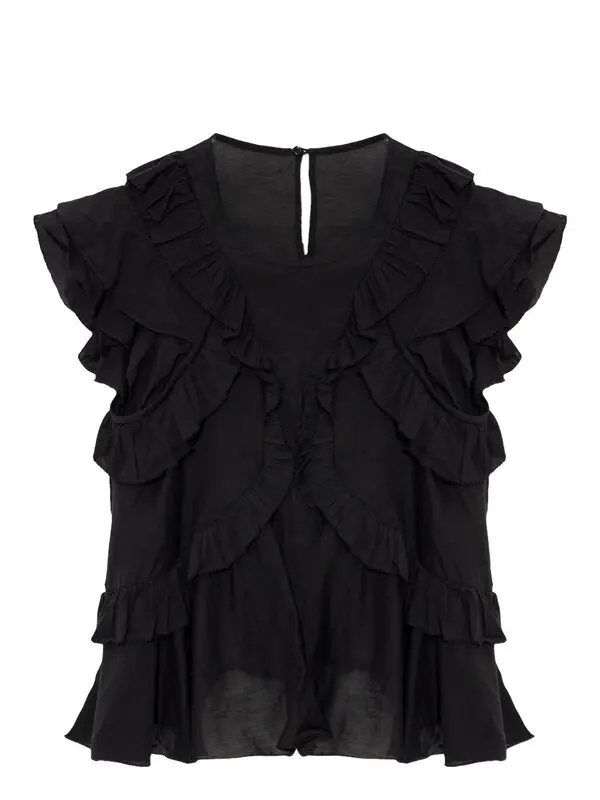 MARANT ETOILE Nalou Cotton Top - Black