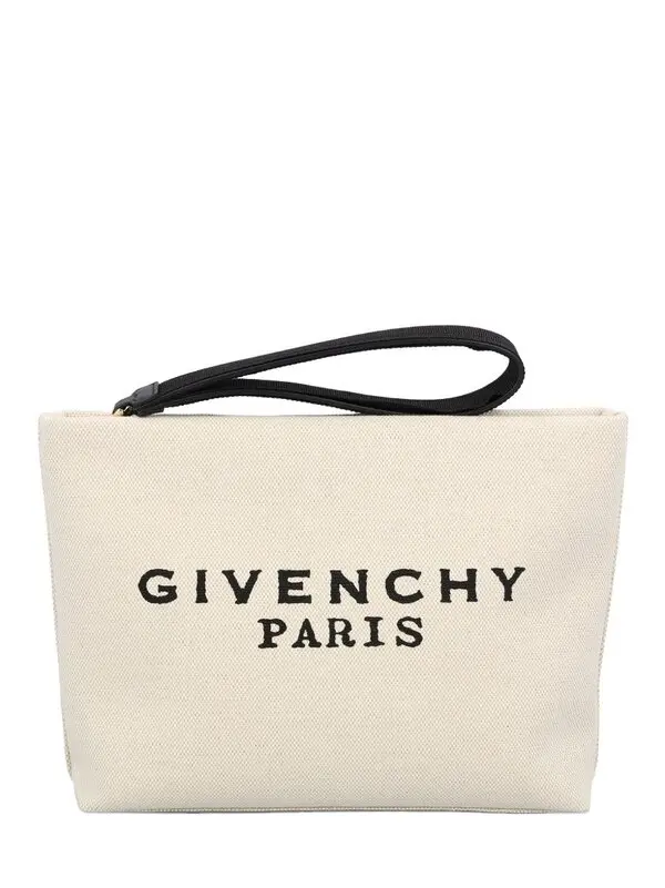 Givenchy Logo Cotton Pouch - Beige
