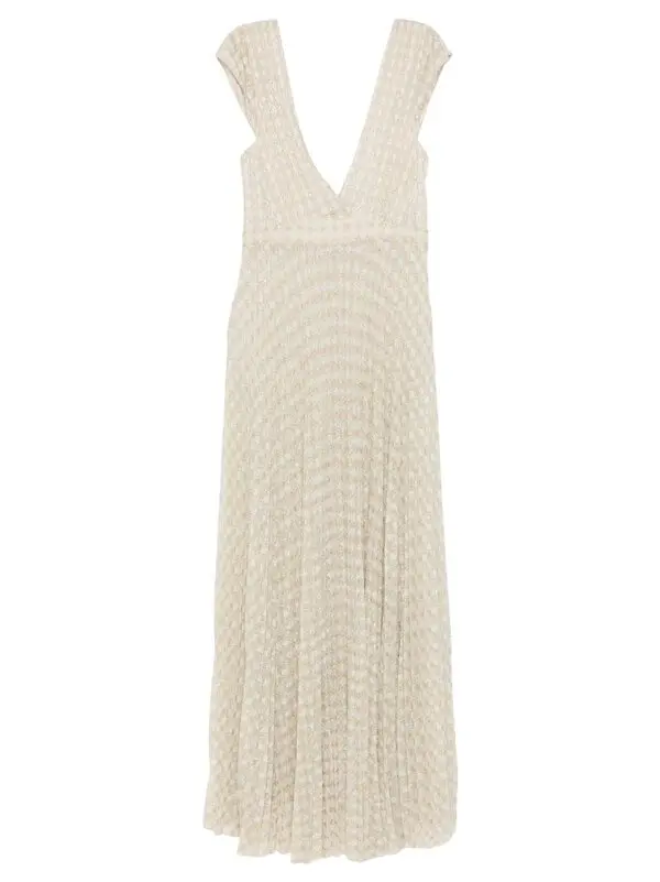 FORTE_FORTE Pleated Long Dress - White