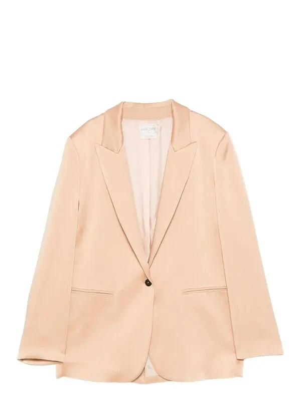 FORTE_FORTE Single-breasted Blazer Jacket - Beige