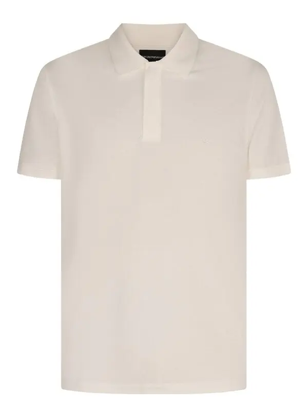 Emporio Armani Logo Cotton Polo Shirt - White