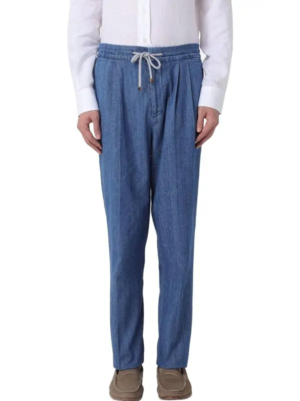Brunello Cucinelli Pleated Drawstring Trousers - Blue