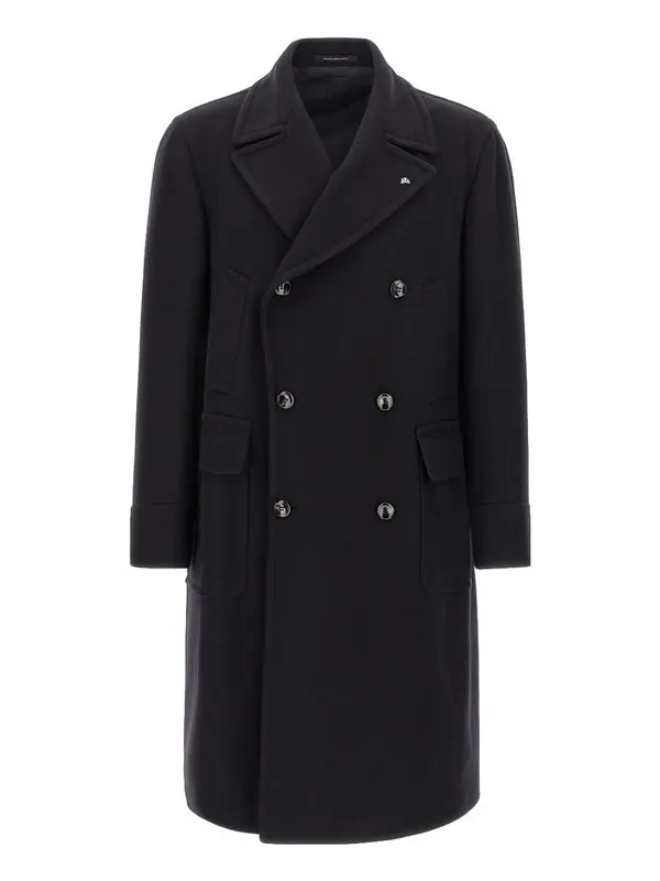 Tagliatore Tailored Double Breasted Coat - Blue