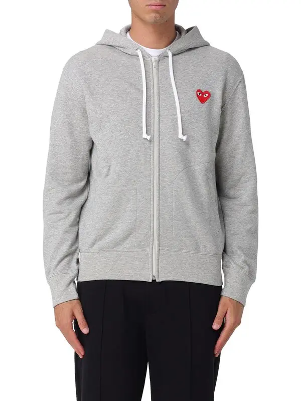 Play Comme Des Garcon Zip-up Hoodie - Grey