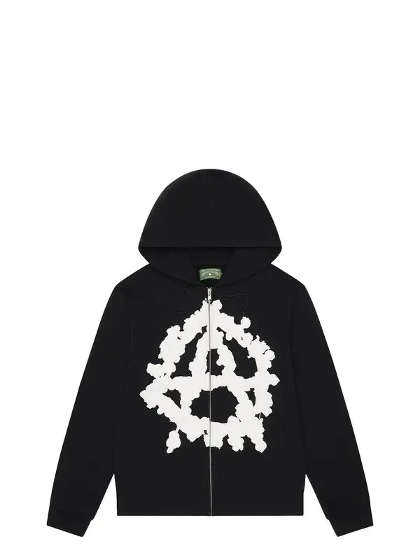 DENIM TEARS Anarchy Zip Hoodie - Black