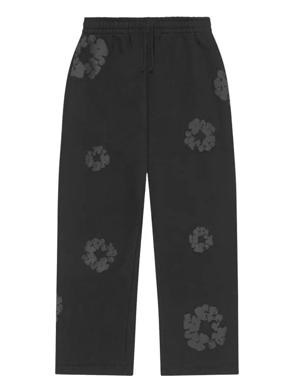 DENIM TEARS Mono Cotton Wreath Baggy Sweatpants - Black