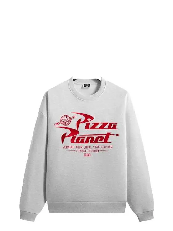 Kith X Disney Pixar Pizza Planet Nelson Crewneck Sweatshirt - Light Heather Grey