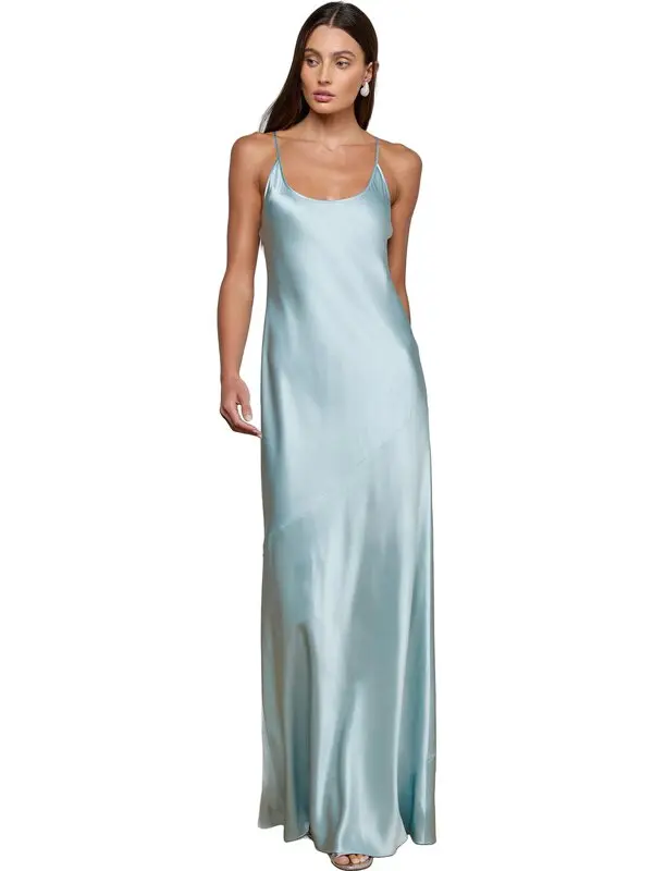 L'Agence Charmaine Silk Gown - Pale Blue