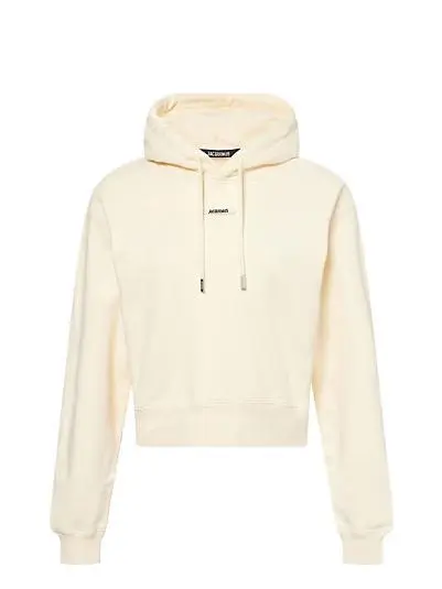 Jacquemus Cotton-jersey Hoody With Grosgrain Tab - Light Beige