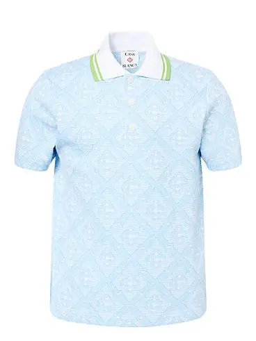 Casablanca Jacquard Cotton-blend Polo Shirt - Blue