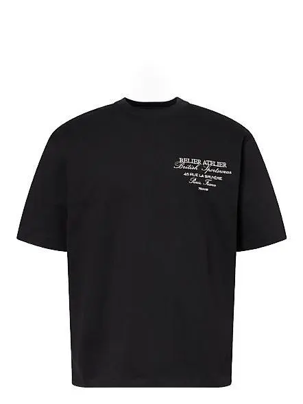 BELIER Atelier Logo-embroidered Cotton T-shirt - Black