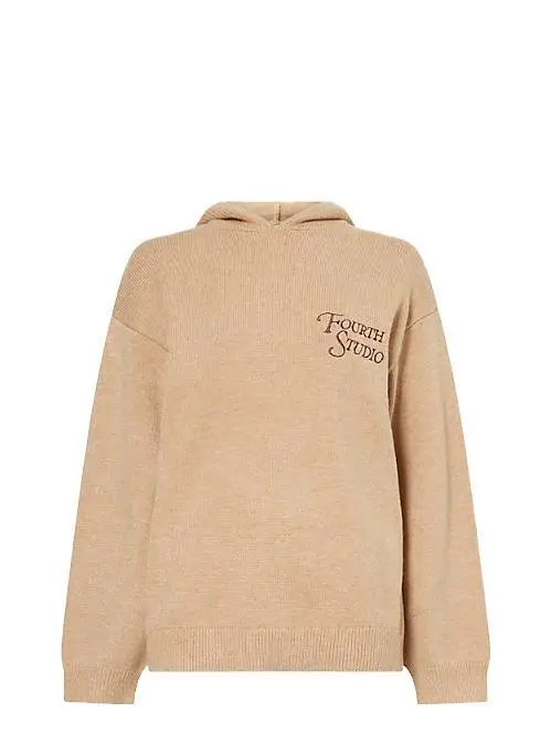 4TH & RECKLESS Logo-embroidered Knitted Hoody - Camel