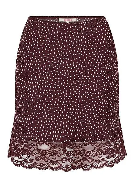 OMNES Remi Polka-dot Satin Mini Skirt - Chocolate