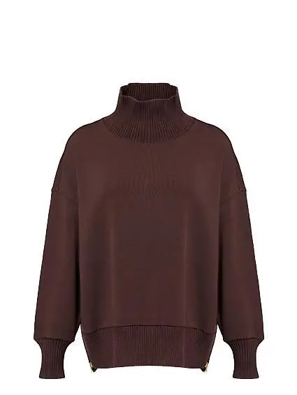 Varley High-neck Jersey Sweatshirt - Coffee Bean