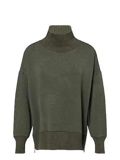Varley High-neck Jersey Sweatshirt - Olive Marl