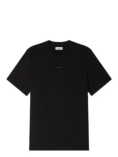 Sandro Short-sleeved Cotton-jersey T-shirt - Black