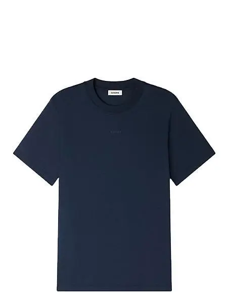 Sandro Short-sleeved Cotton-jersey T-shirt - Navy Blue