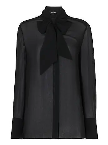 Whistles Tie-front Woven Blouse - Black