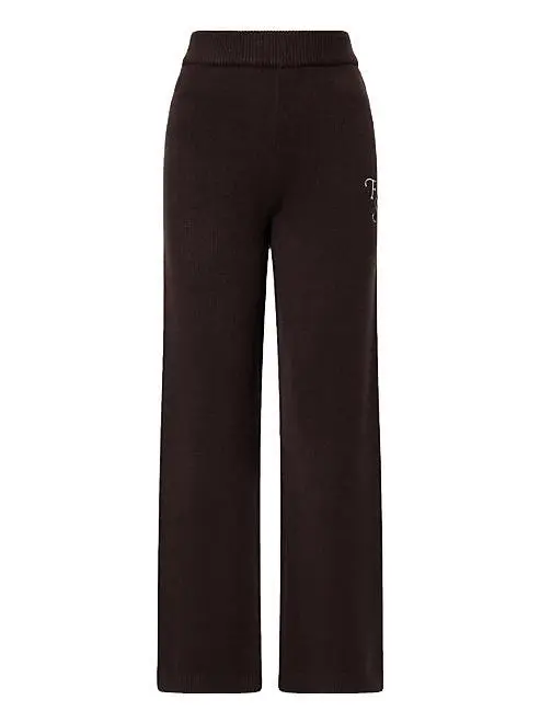4TH & RECKLESS Jackson Wide Leg Knitted Trousers - Chocolate