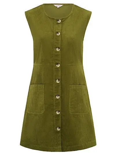 OMNES Bunni Sleeveless Cotton-corduroy Mini Dress - Moss Green
