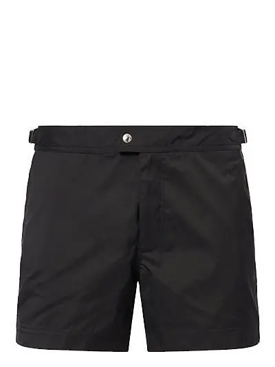 TOM FORD Mid-rise Swim Shorts With Contrast Piping - Black&white