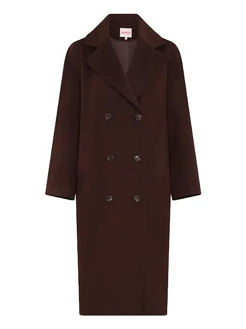 OMNES Tina Double-breasted Woven Coat - Brown