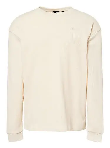 New Era Waffle Long-sleeve Cotton-blend T-shirt - Cream