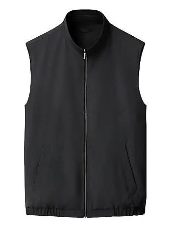 Eton Reversible Zip-up Stretch Wool-blend Gilet - Dark Grey