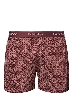 Calvin Klein Printed Cotton-poplin Pyjama Shorts - Bijou Mdrn Embl Berry