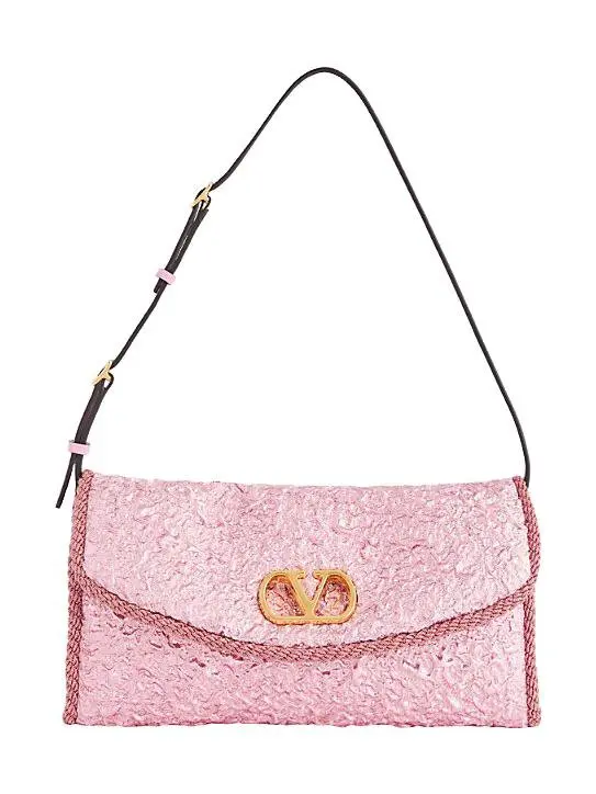 Valentino Garavani Devain Small Jacquard Shoulder Bag - Rosa