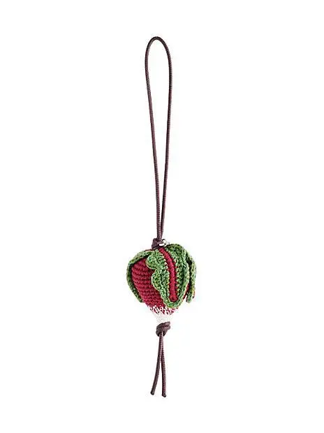 JW Anderson Hand-crocheted Radish Bag Charm - Burgundy