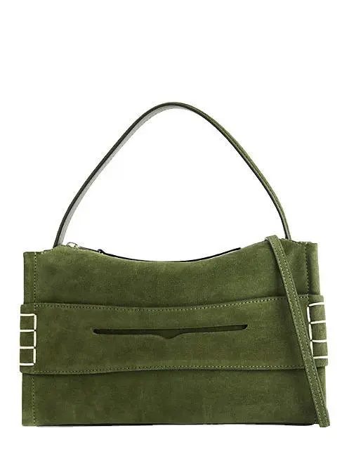 JW Anderson Loafer Suede Shoulder Bag - Khaki