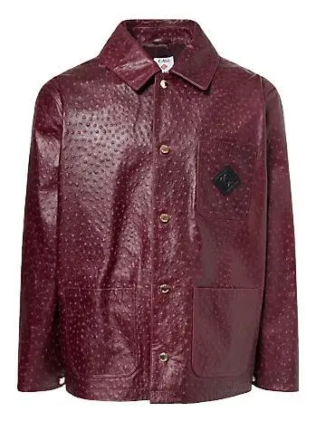 Casablanca Logo-embellished Leather Jacket - Burgundy