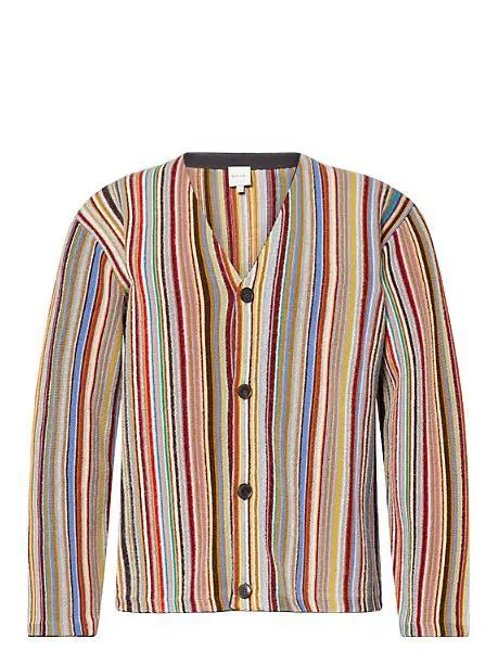 Paul Smith Signature Stripe Wool And Alpaca Cardigan - Multicolour