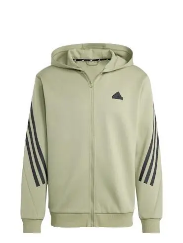 Adidas Future Icons 3-stripes Full-zip Hoodie - Tent Green
