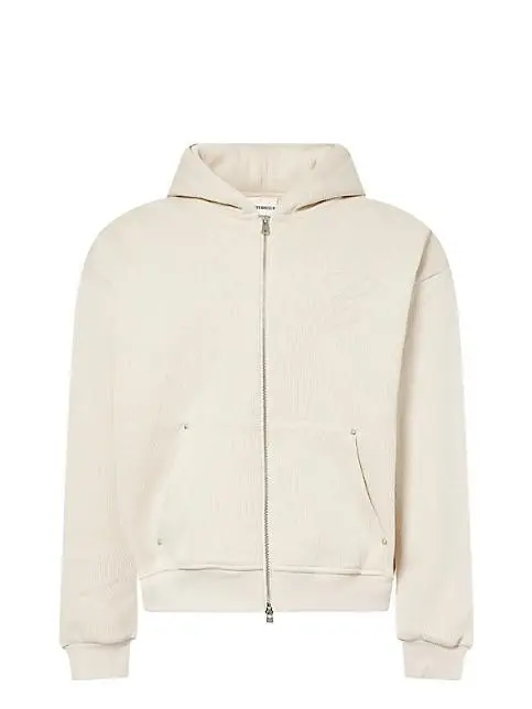 THE COUTURE CLUB Script Logo Cotton-blend Hoody - Beige