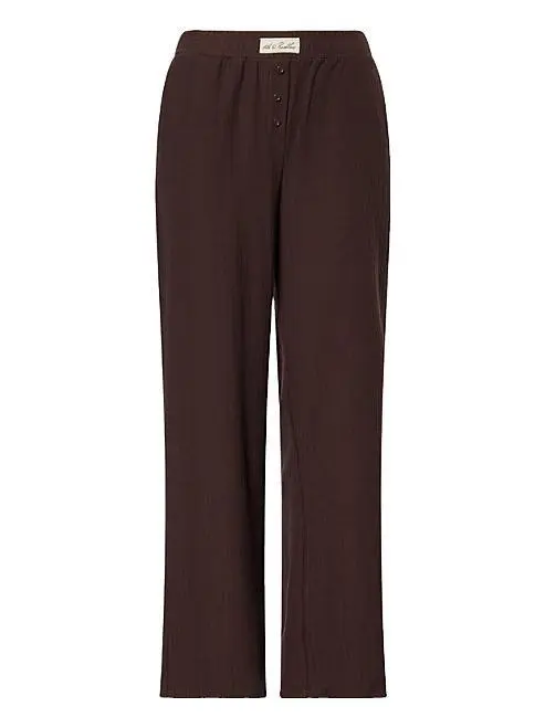 4TH & RECKLESS Zoey Pointelle Trousers - Chocolate