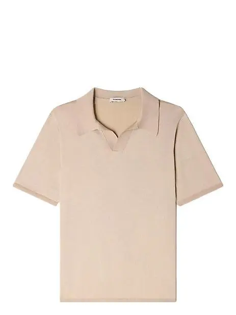 Sandro Short-sleeved Knitted Polo Shirt - Beige