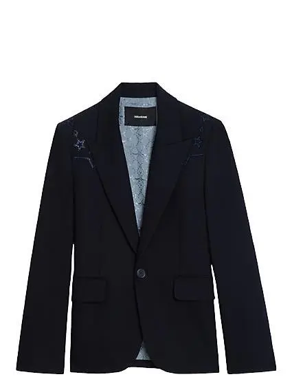 Zadig&Voltaire Rhinestone-embellished Woven Blazer - Encre