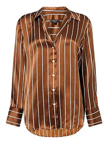 Rails Dorian Striped Silk Shirt - Ginger Stripe