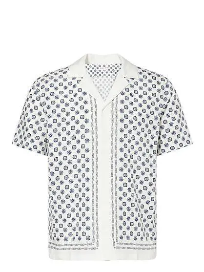 Orlebar Brown Maitan Luminis Printed Woven Shirt - White Sand