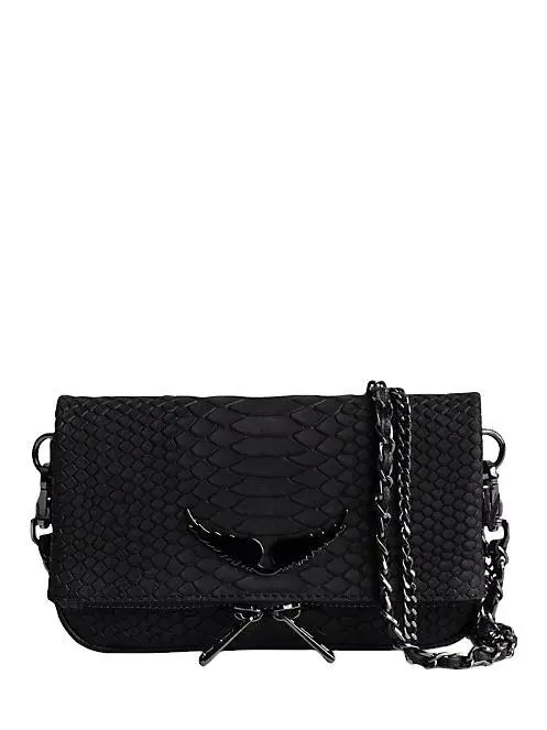 Zadig&Voltaire Rock Nano Soft Savage Leather Clutch - Black