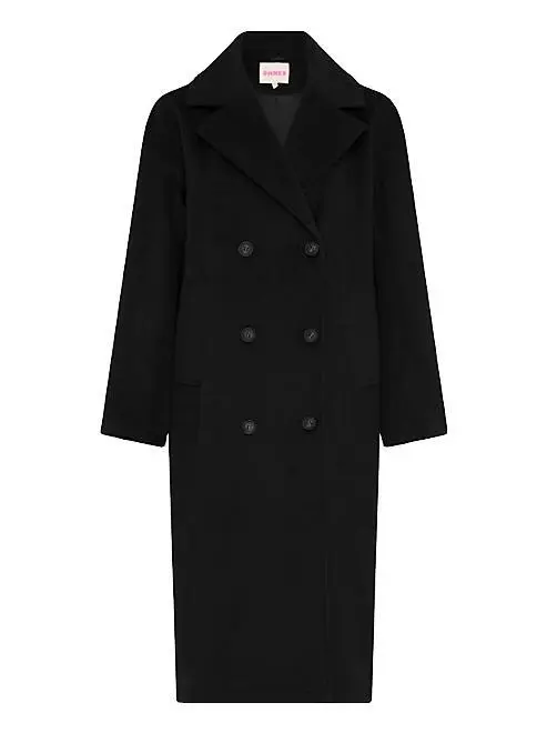 OMNES Tina Double-breasted Woven Coat - Black