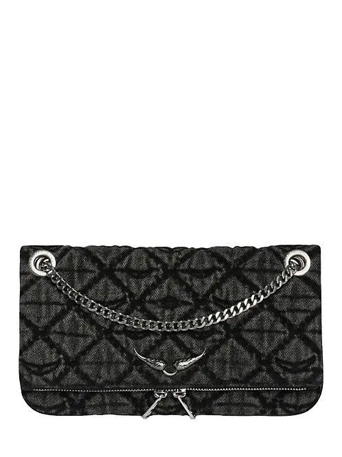 Zadig&Voltaire Monogram Denim Rock Ii Clutch - Road