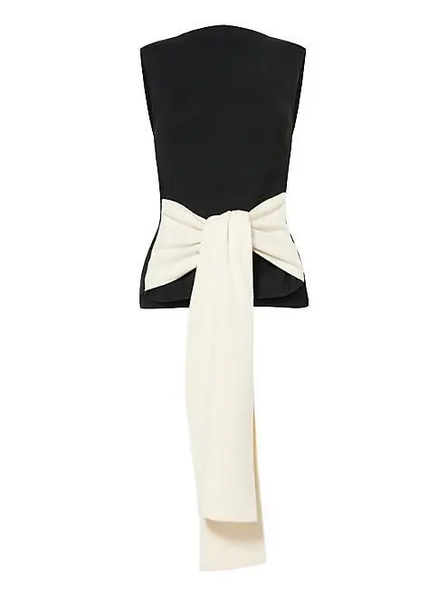 PRETTY LAVISH Audrey Tie-waist Knitted Top - Black